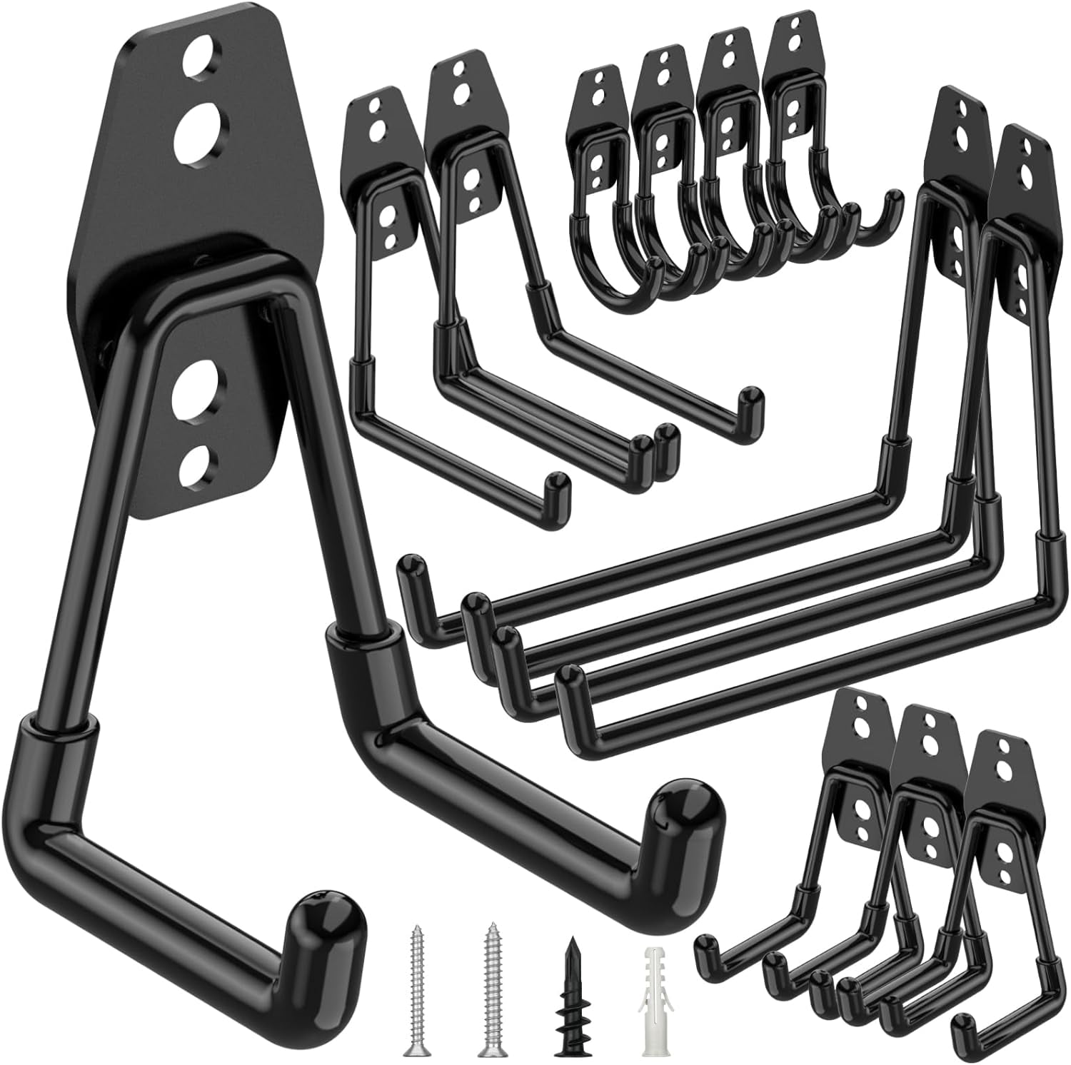 12 Pack Heavy Duty Garage Hooks, Steel Utility Wall Storage Hooks, Wall ...