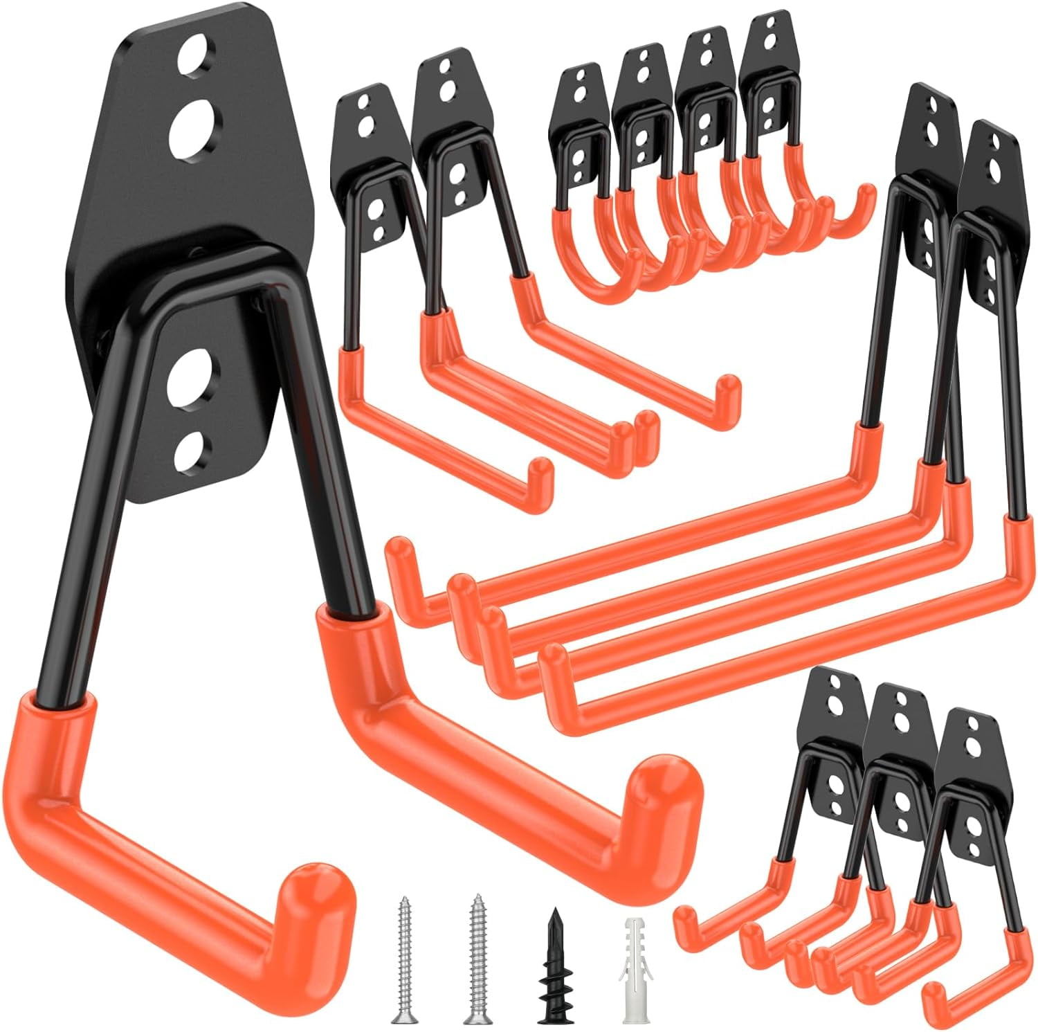 12 Pack Heavy Duty Garage Hooks, Steel Utility Wall Storage Hooks, Wall ...