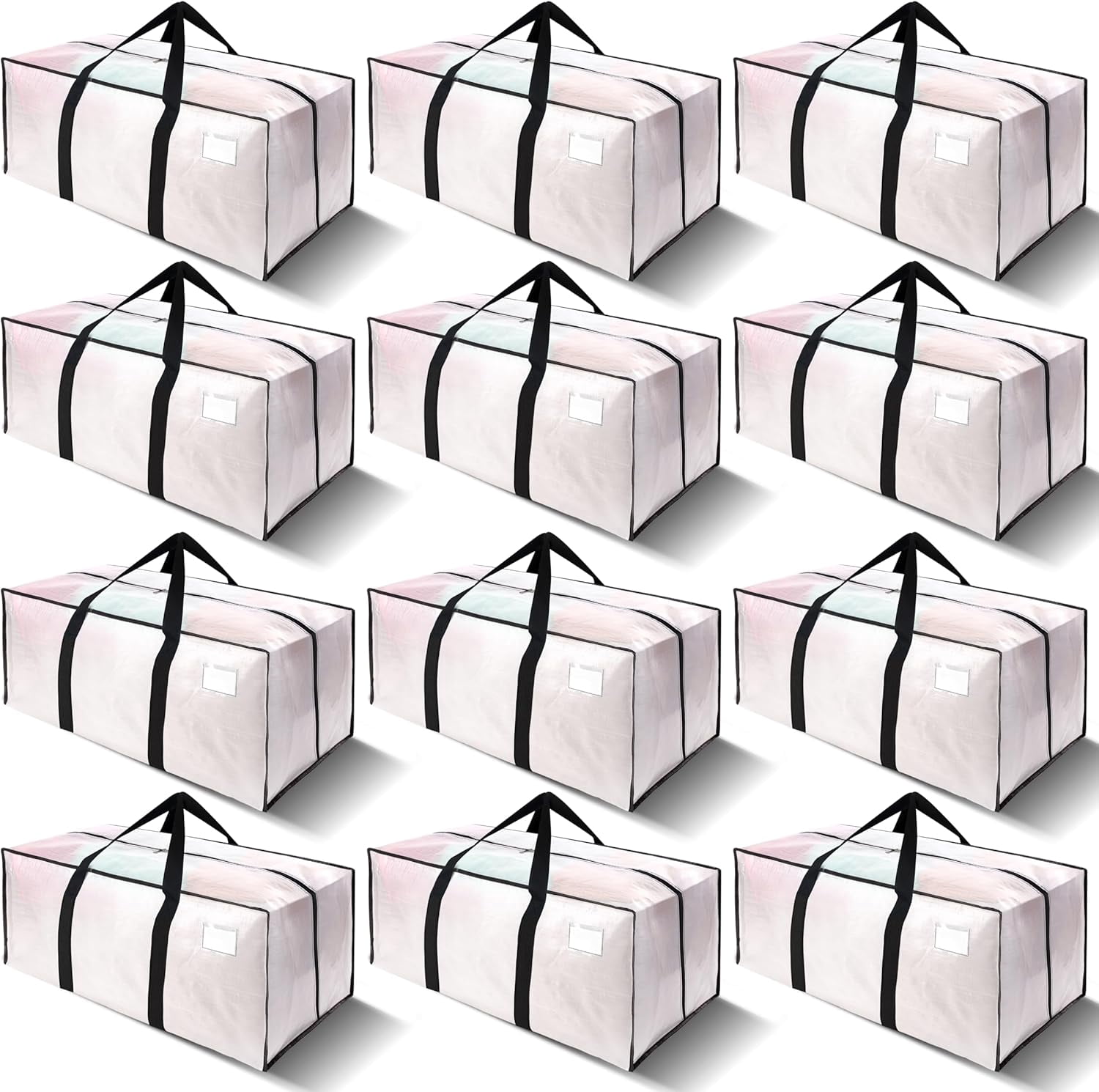 12 Pack Heavy Duty Large Moving Bags with Backpack Straps, Strong ...