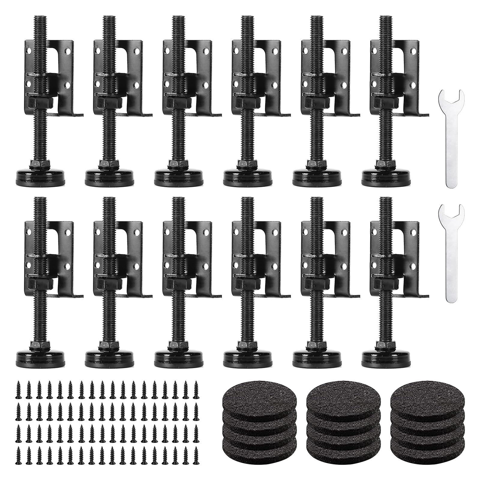 12 Pack Heavy Duty Leveling Furniture Adjustable Leveler Feet - Walmart.com