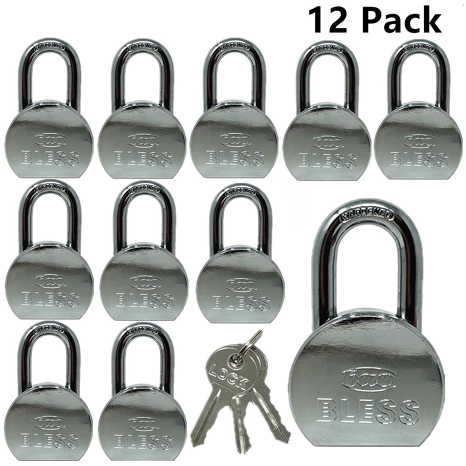 12 Pack Heavy Duty Master Lock Solid Steel Maximum Protection Padlock ...