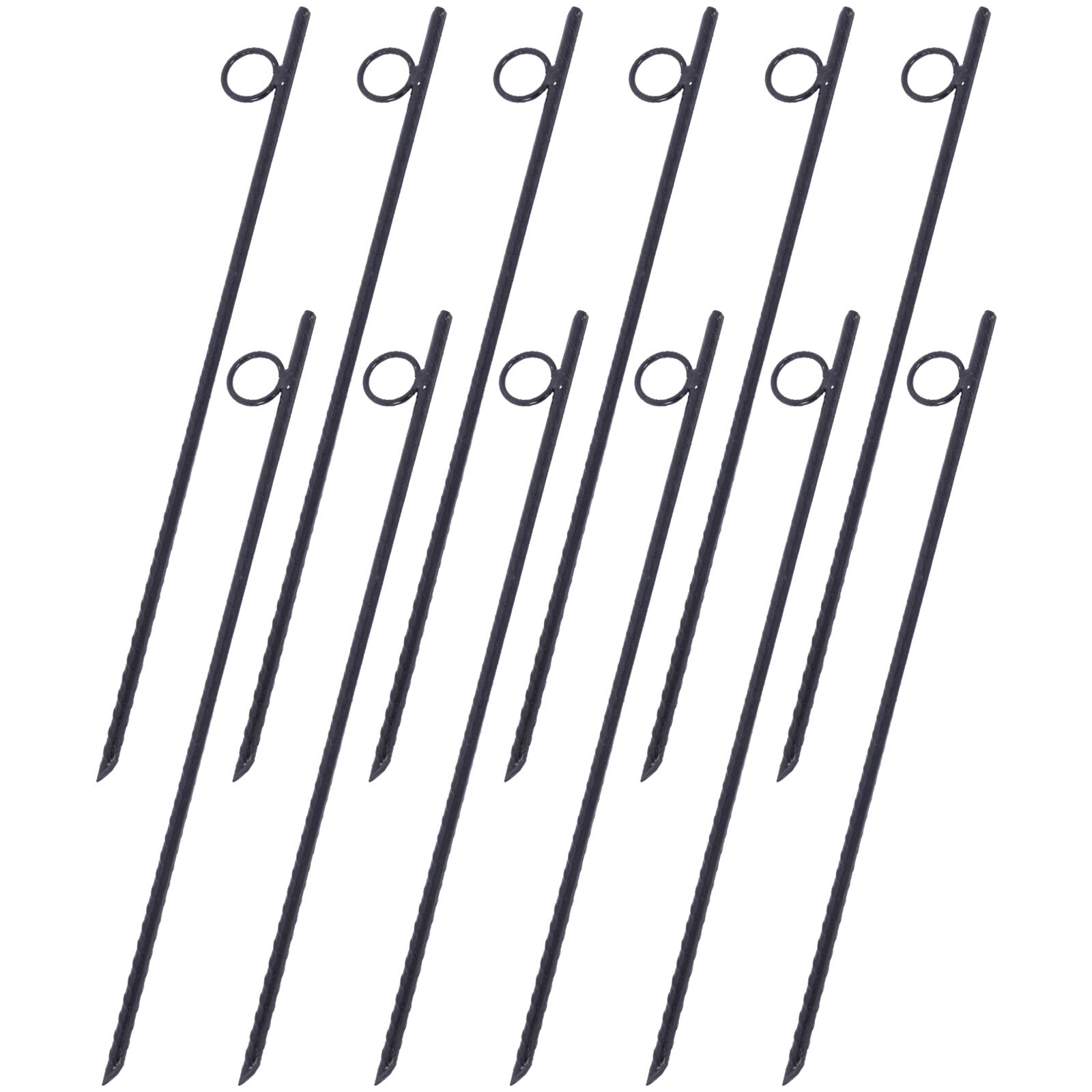 12-Pack Heavy Duty Rebar Stakes 3/8"x18", Steel Tent Stakes with 1 ...