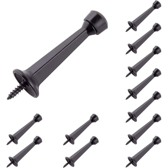 12-Pack Heavy Duty Solid Rigid Door Stop - 3" Door Stopper with Matte ...