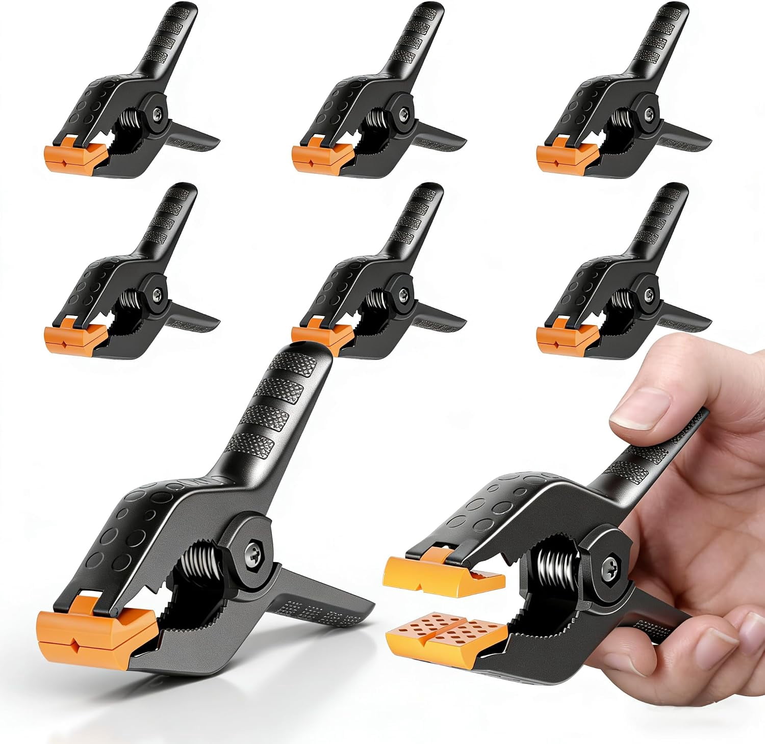 12 Pack Heavy Duty Spring Clamps, 4.5 Inch Nylon Clamps with Grip Jaw ...