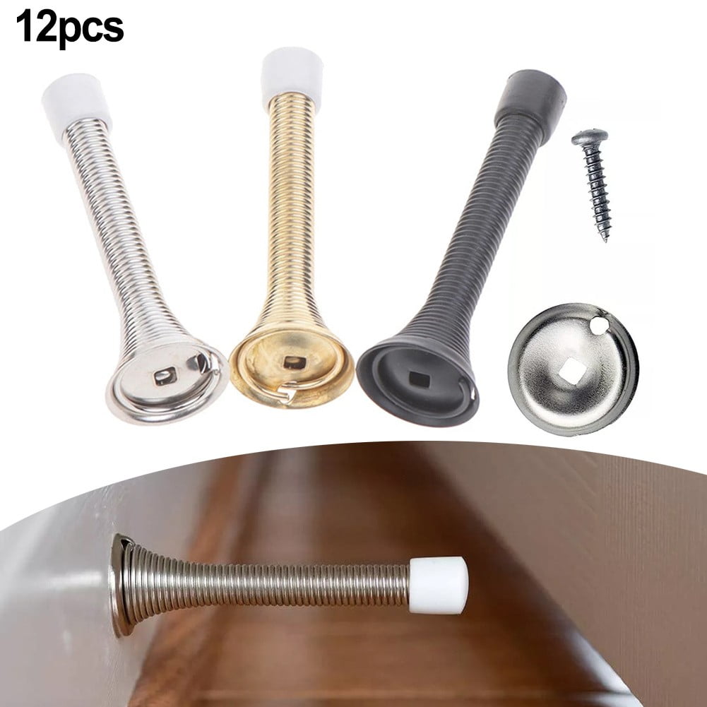 12-Pack Heavy Duty Spring Door Stops - Protect Your Doors and Wall with ...