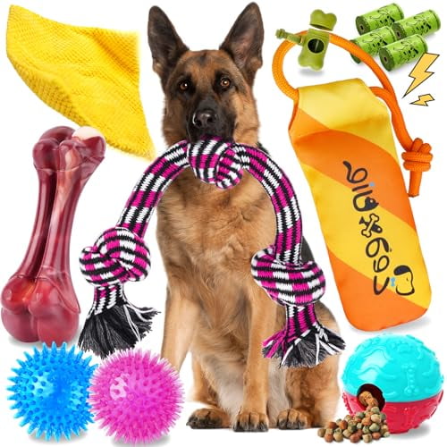 12 Pack Heavy Duty Various Dog Chew Toys Pack For Aggressive Chewers ...