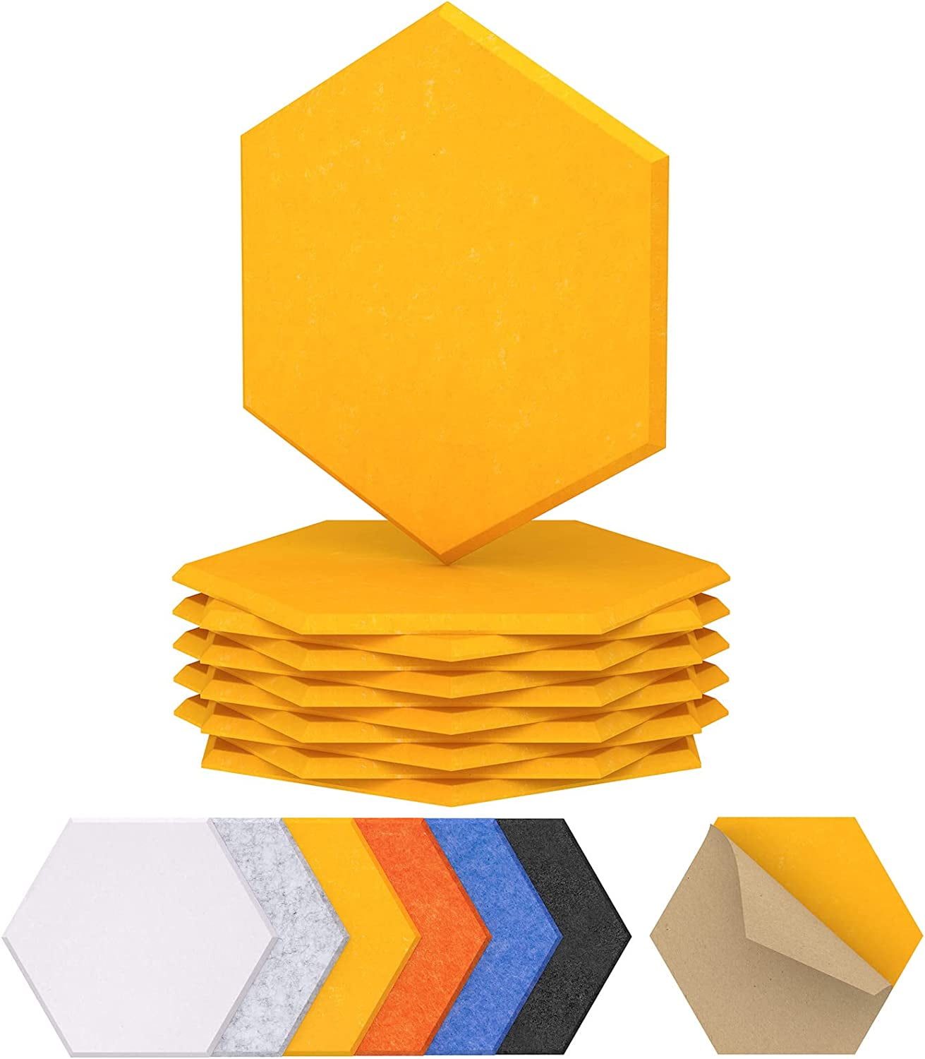 12 Pack Hexagon Acoustic Panels, TONOR 12"x 10"x 04" High Density Sound ...