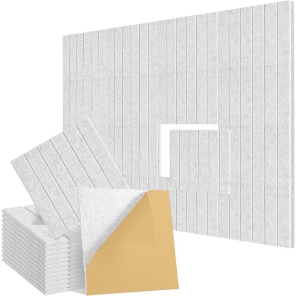 INTIGE 12 Pack Self-Adhesive Hexagon Sound Acoustic Panels, 14" x 12" x ...