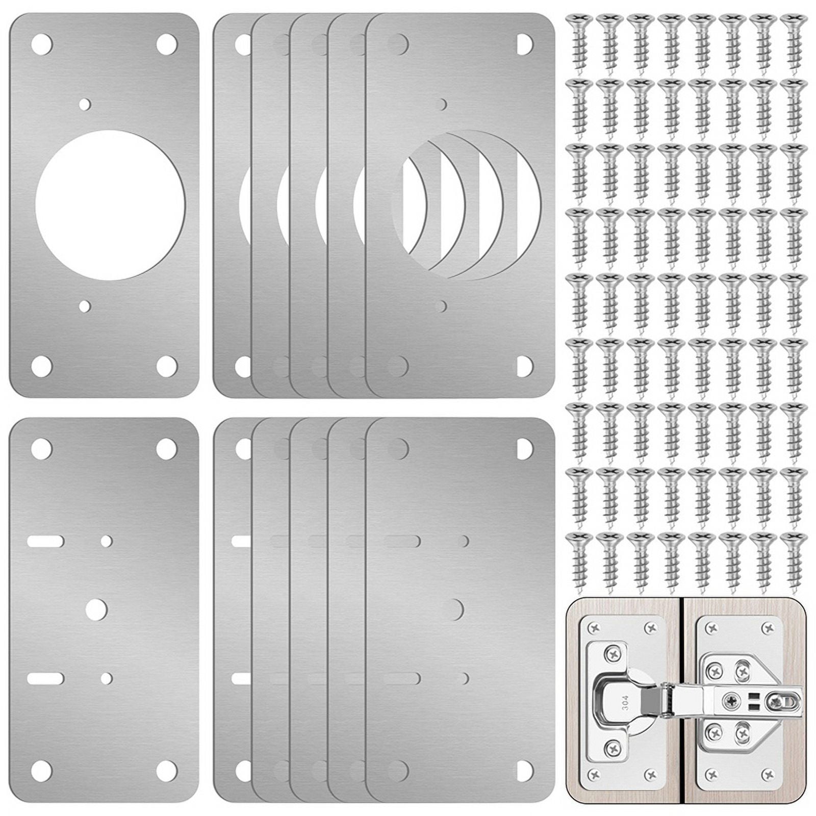 12-Pack Hinge Repair Kit - Cabinet Door Hinge Repair Plate Hinge Fixing Plate for Kitchen ...
