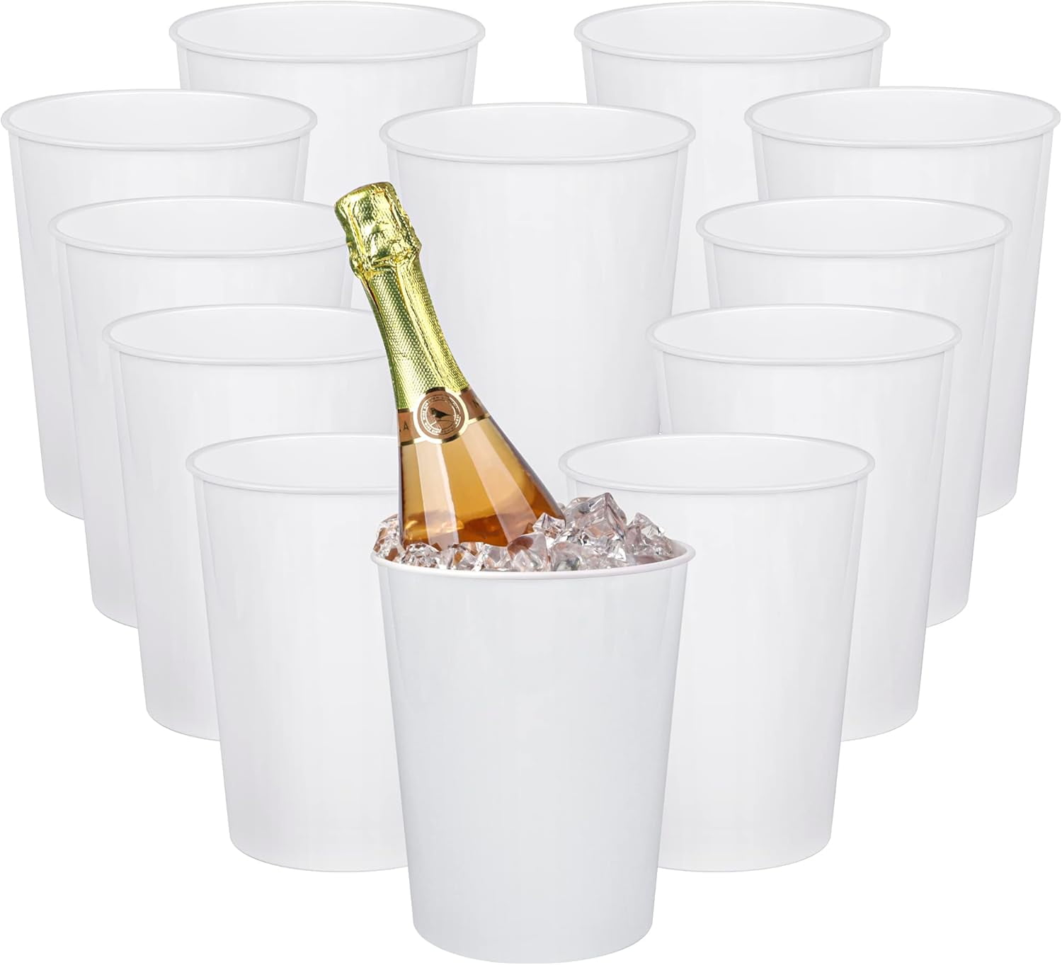 12 Pack Ice Buckets for Parties, Plastic Wine Cooler for Champagne ...