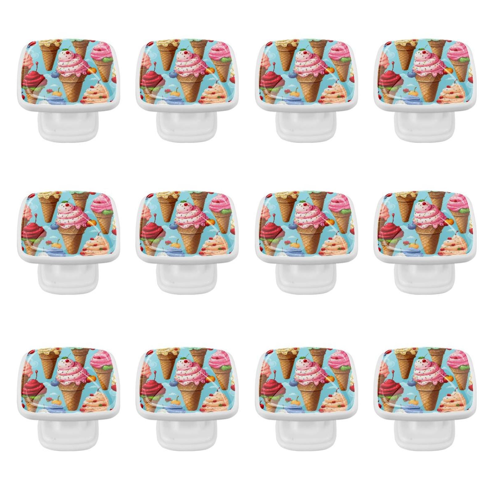 12 Pack Ice Cream Square Cabinet Knobs Kitchen Cabinet Pulls Cupboard ...