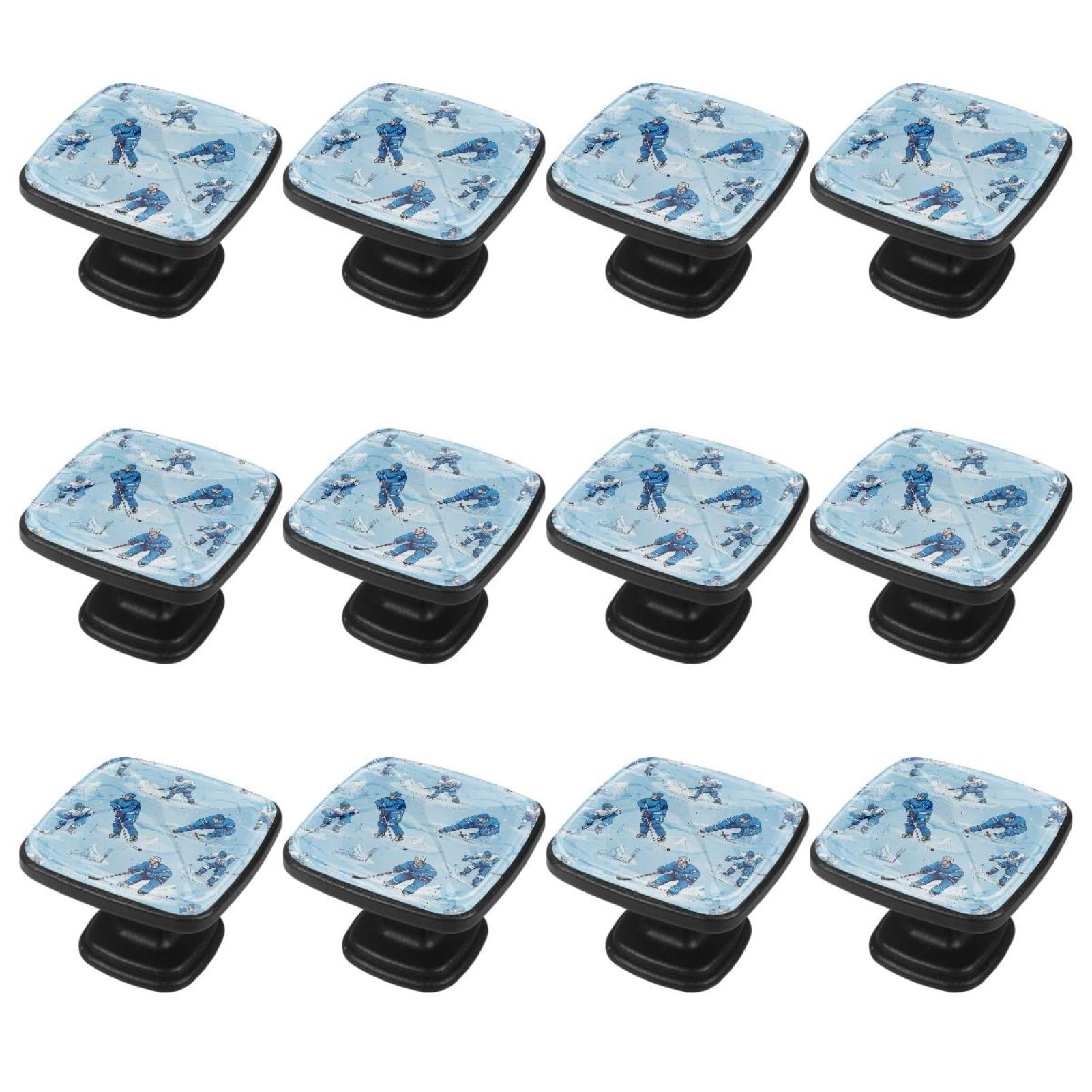 12 Pack Ice Hockey Square Cabinet Knobs Kitchen Cabinet Pulls Cupboard ...