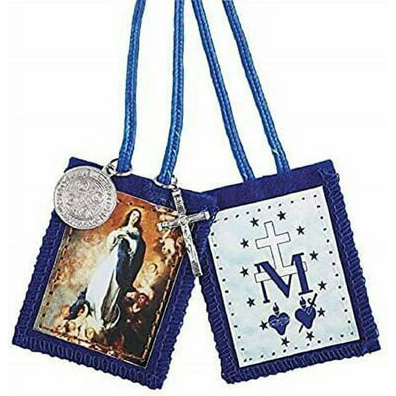 12 Pack - Immaculate Conception Scapular with Medals - Walmart.com
