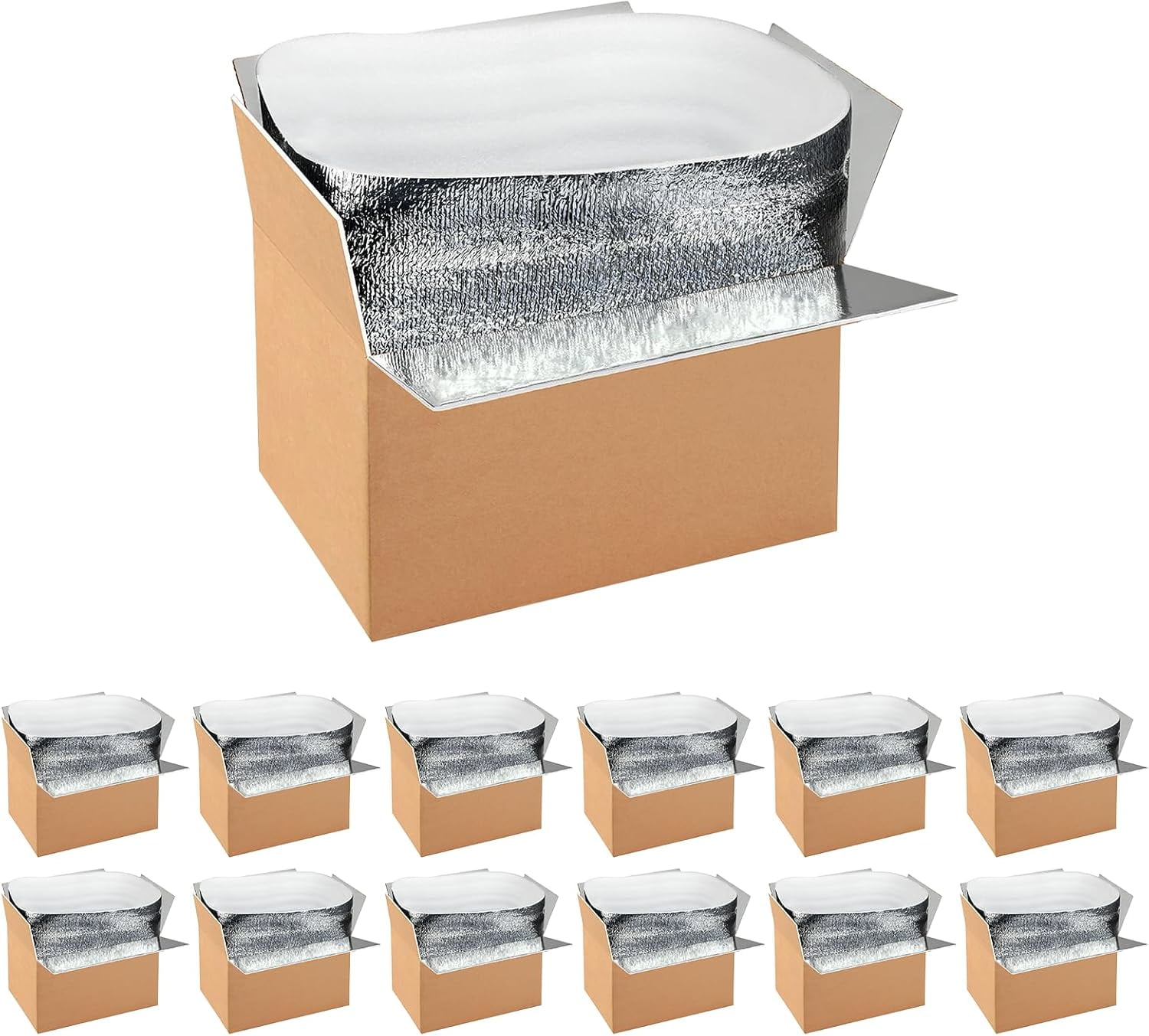 12 Pack Insulated Shipping Boxes with Aluminum Foil Liner,Thermal ...