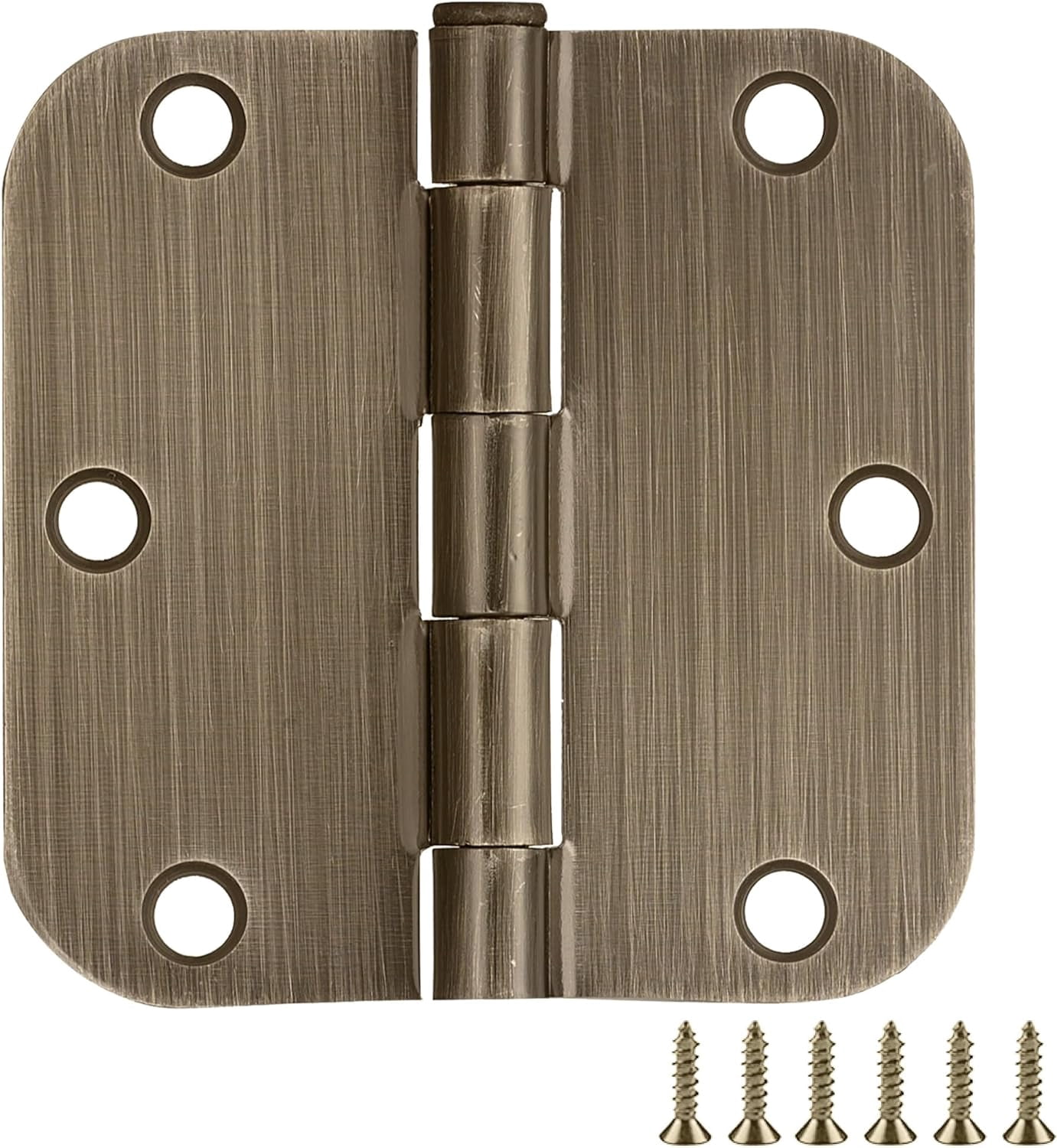 12-Pack Interior Door Hinges, 3.5 x 3.5-inch Rounded Steel Hinges, 5/8 ...