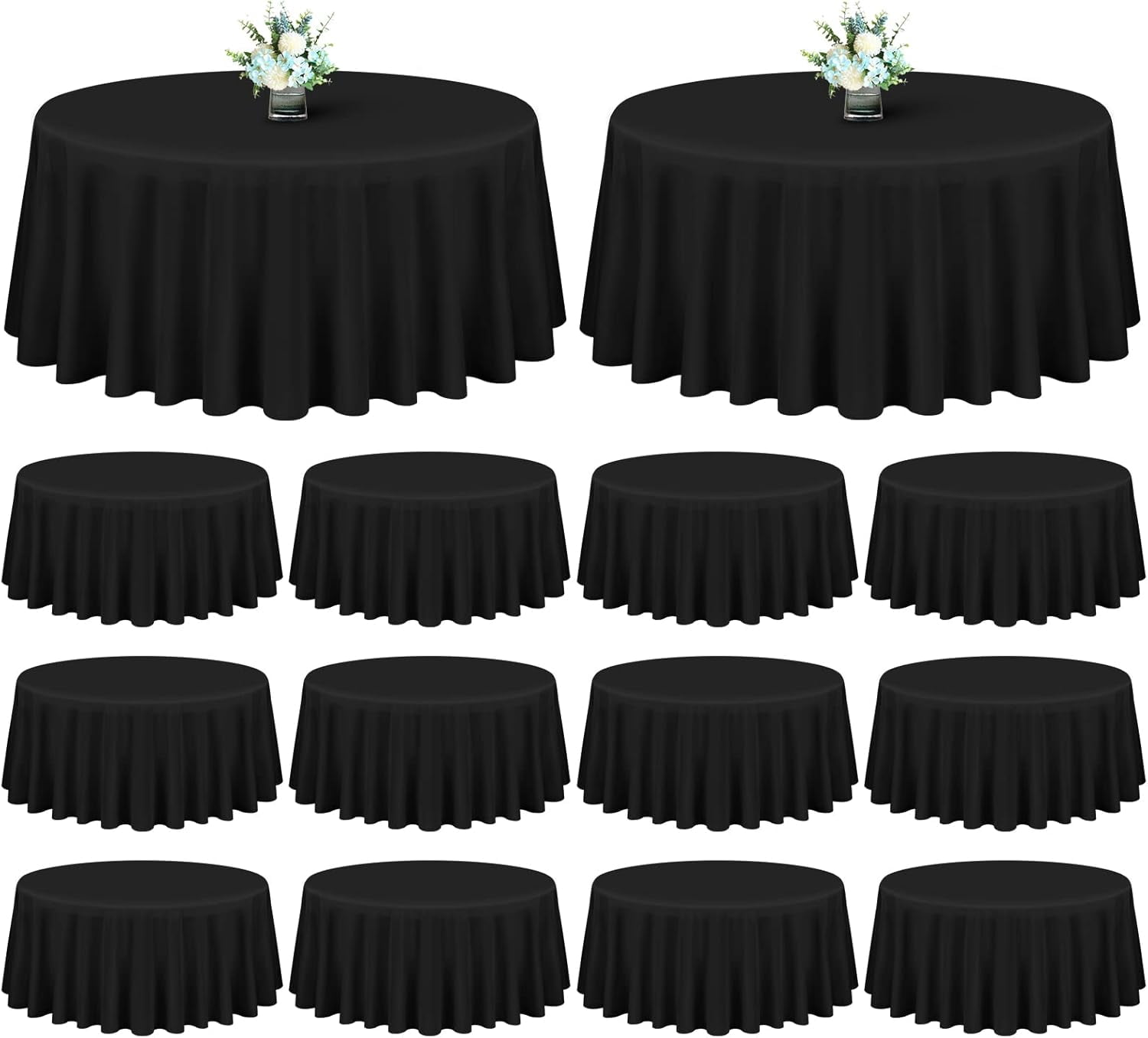 12 Pack Ivory Round Tablecloth - 120 Inch Polyester Table Cloth ...