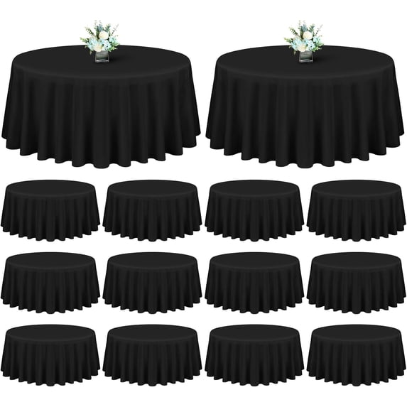 12 Pack Ivory Round Tablecloth - 120 Inch Polyester Table Cloth ...