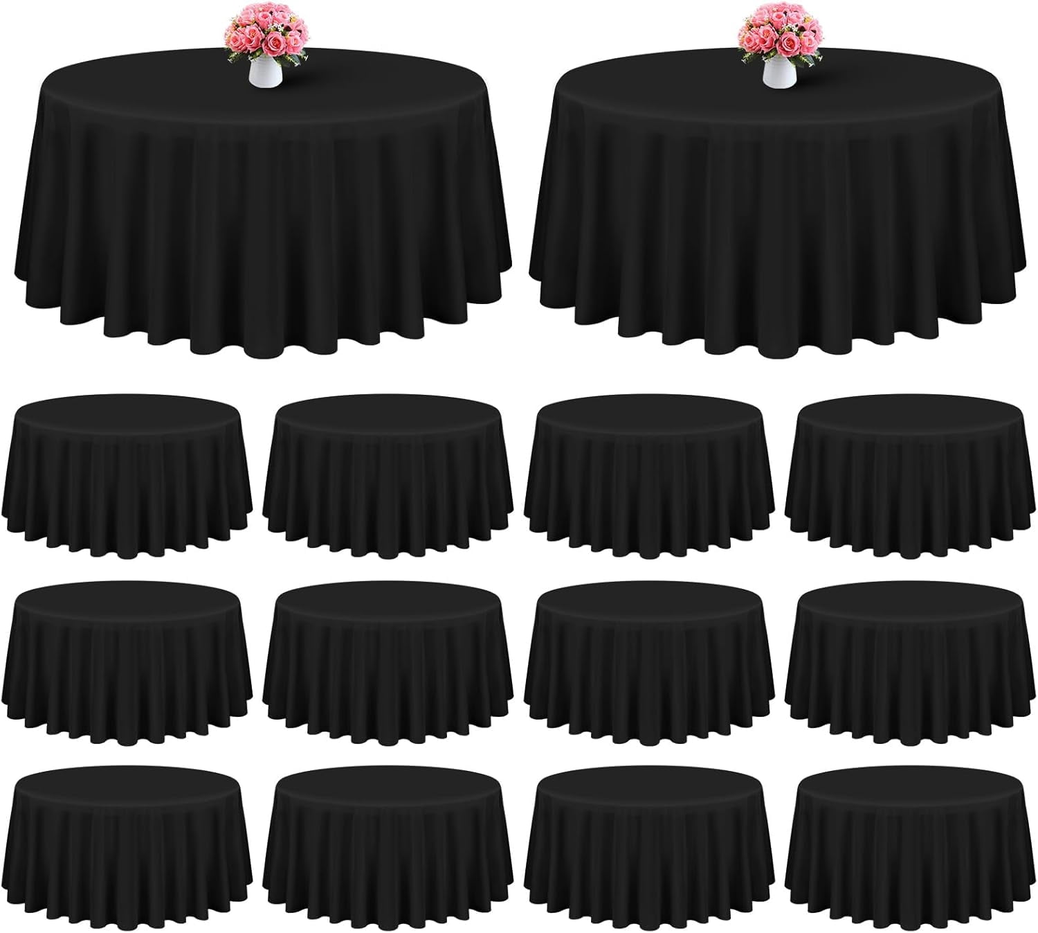 12 Pack Ivory Round Tablecloth - 120 Inch Polyester Table Cloth ...