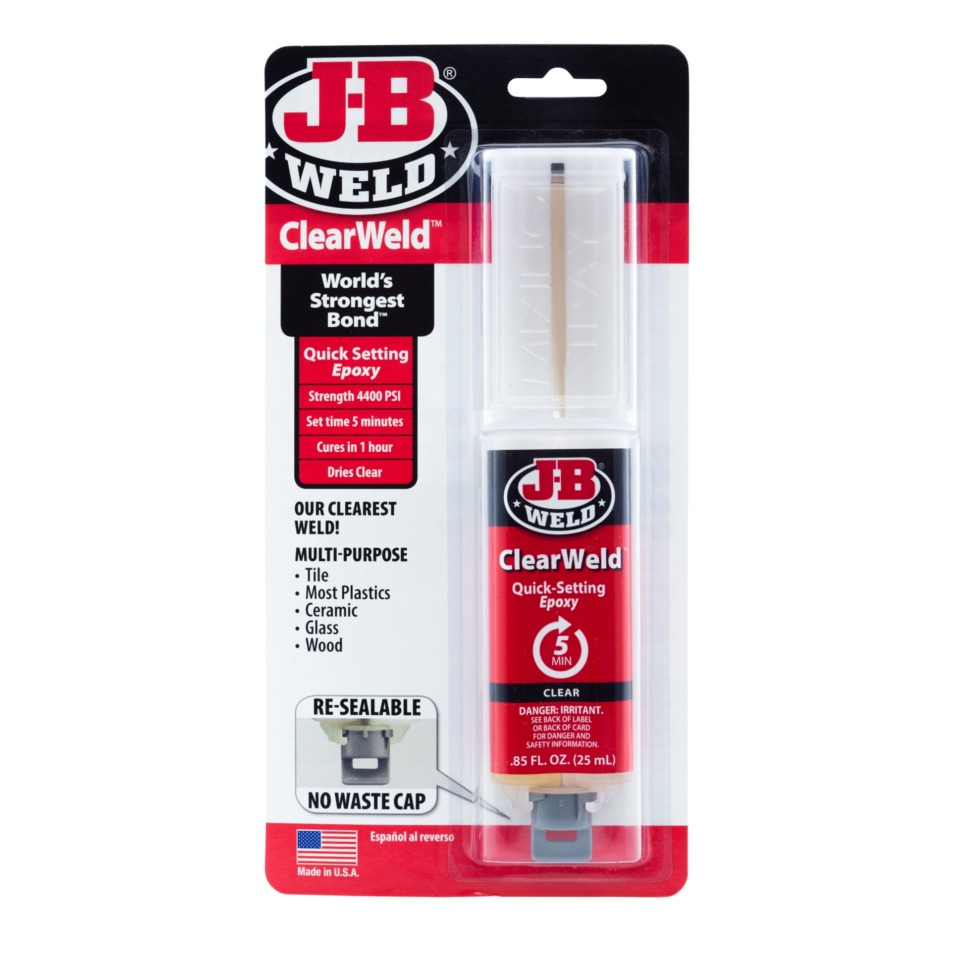 12 Pack: J-B Weld® Clear-Weld™ Quick Setting Epoxy Syringe - Walmart.com