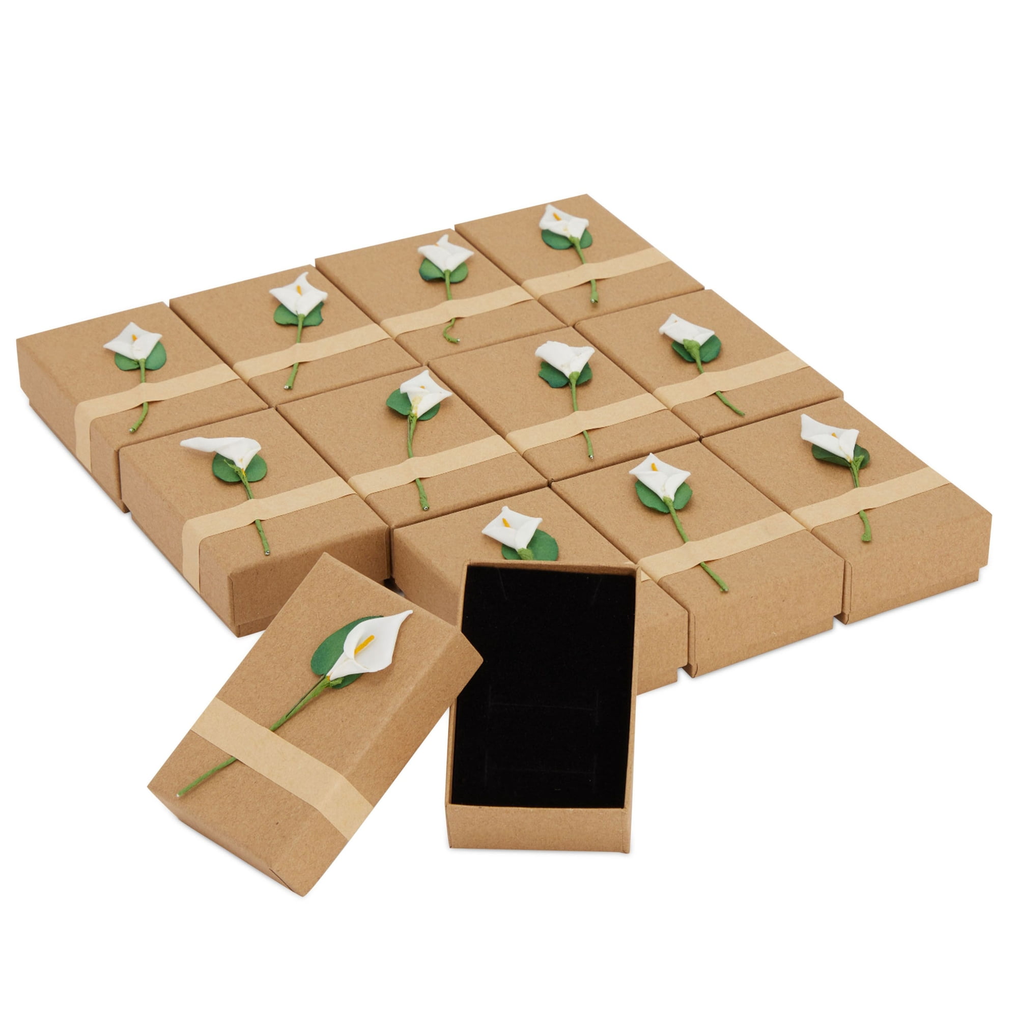 Walmart 12-Pack Lily Flower Jewelry Gift Boxes - Small Cardboard Paper ...