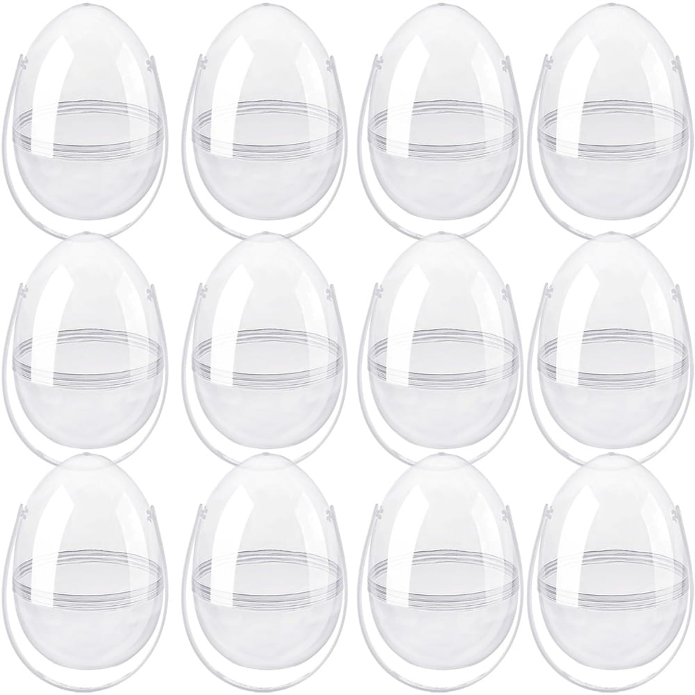 12 Pack Jumbo Clear Empty Egg,8 Inch Large Transparent Egg Containers ...