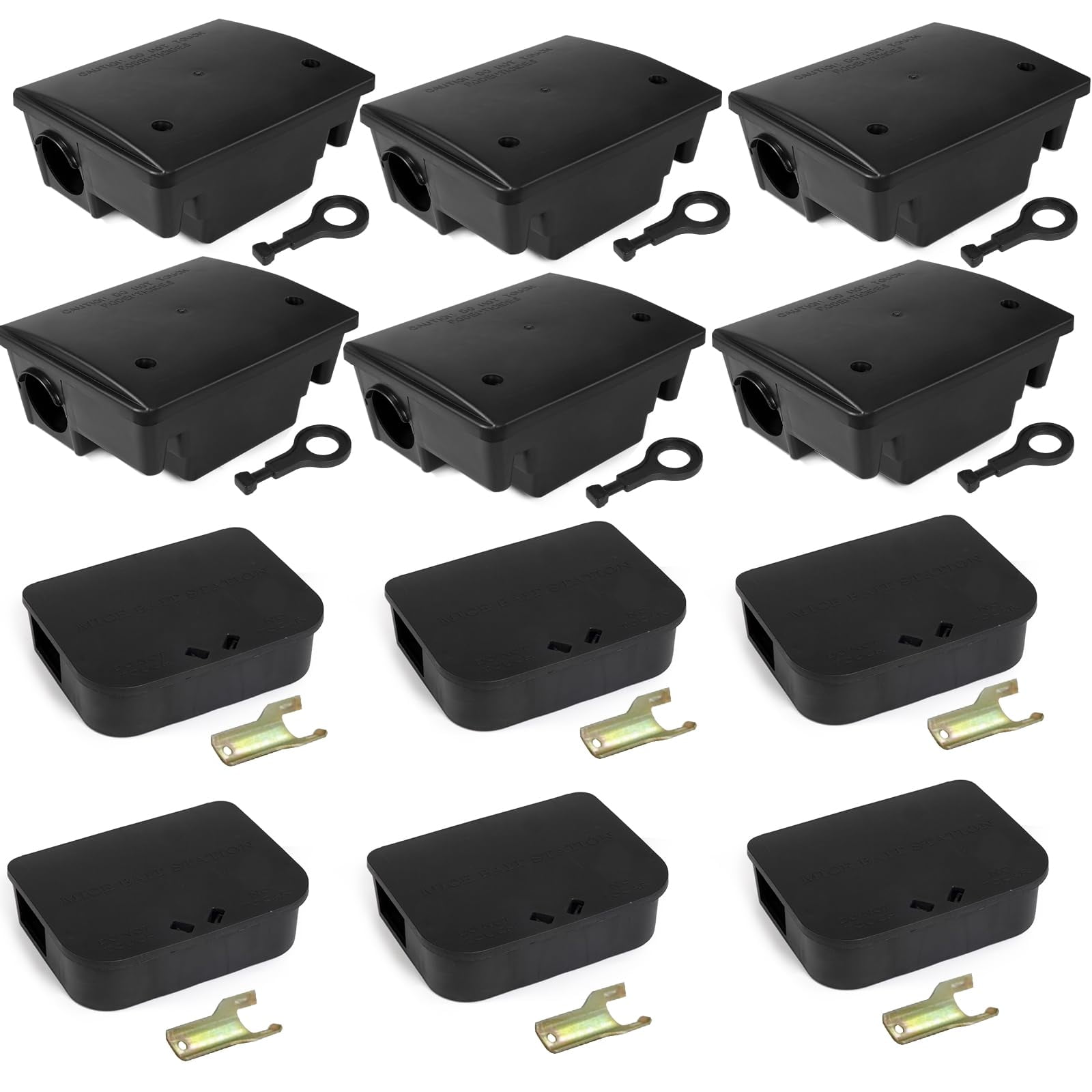 12 Pack Key–Required Rat Bait Stations & Mouse Bait Stations – 6 Large ...