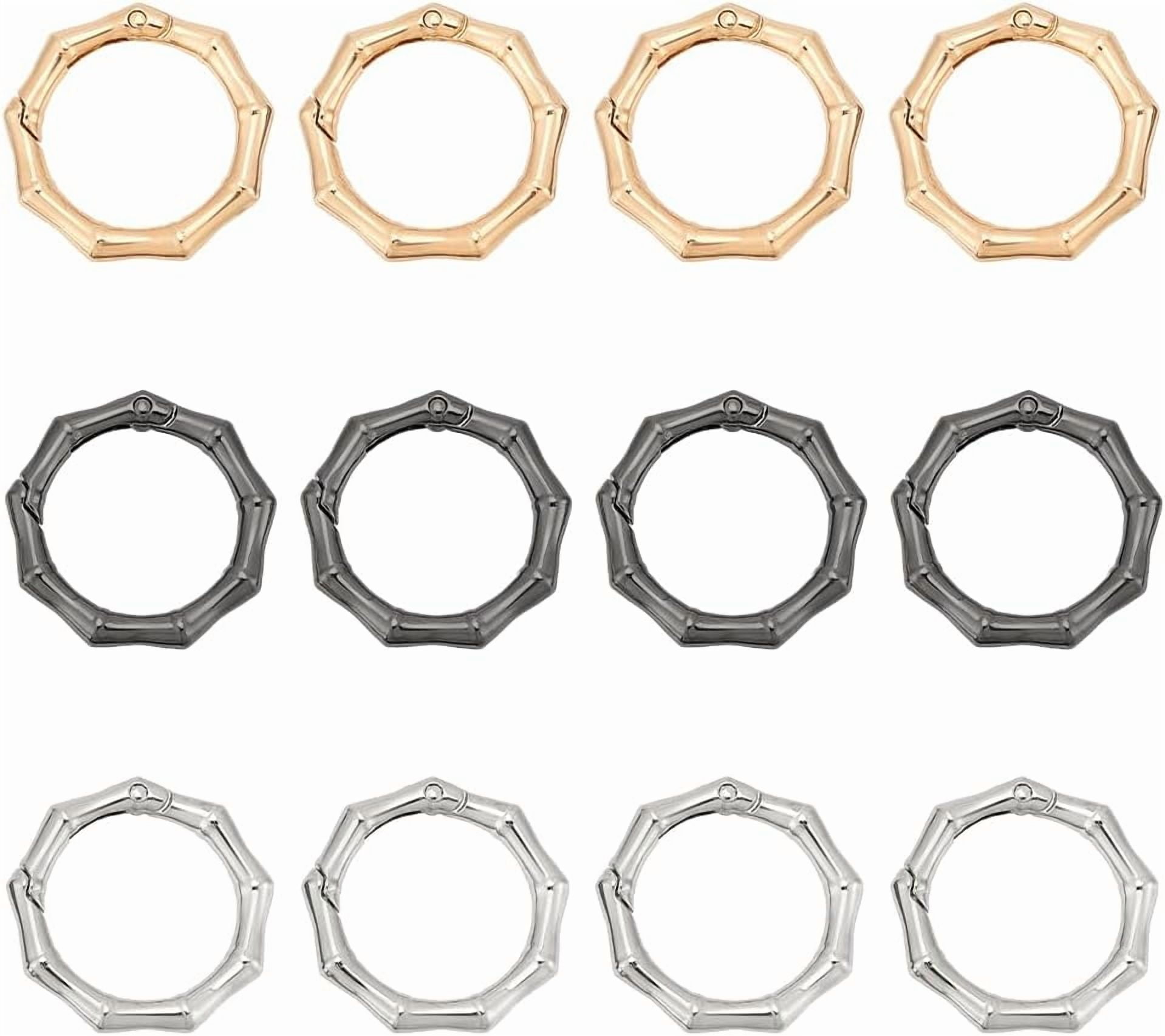 12 Pack Key Rings Heavy Duty Carabiner Keychain Clips Metal O-Ring Key ...