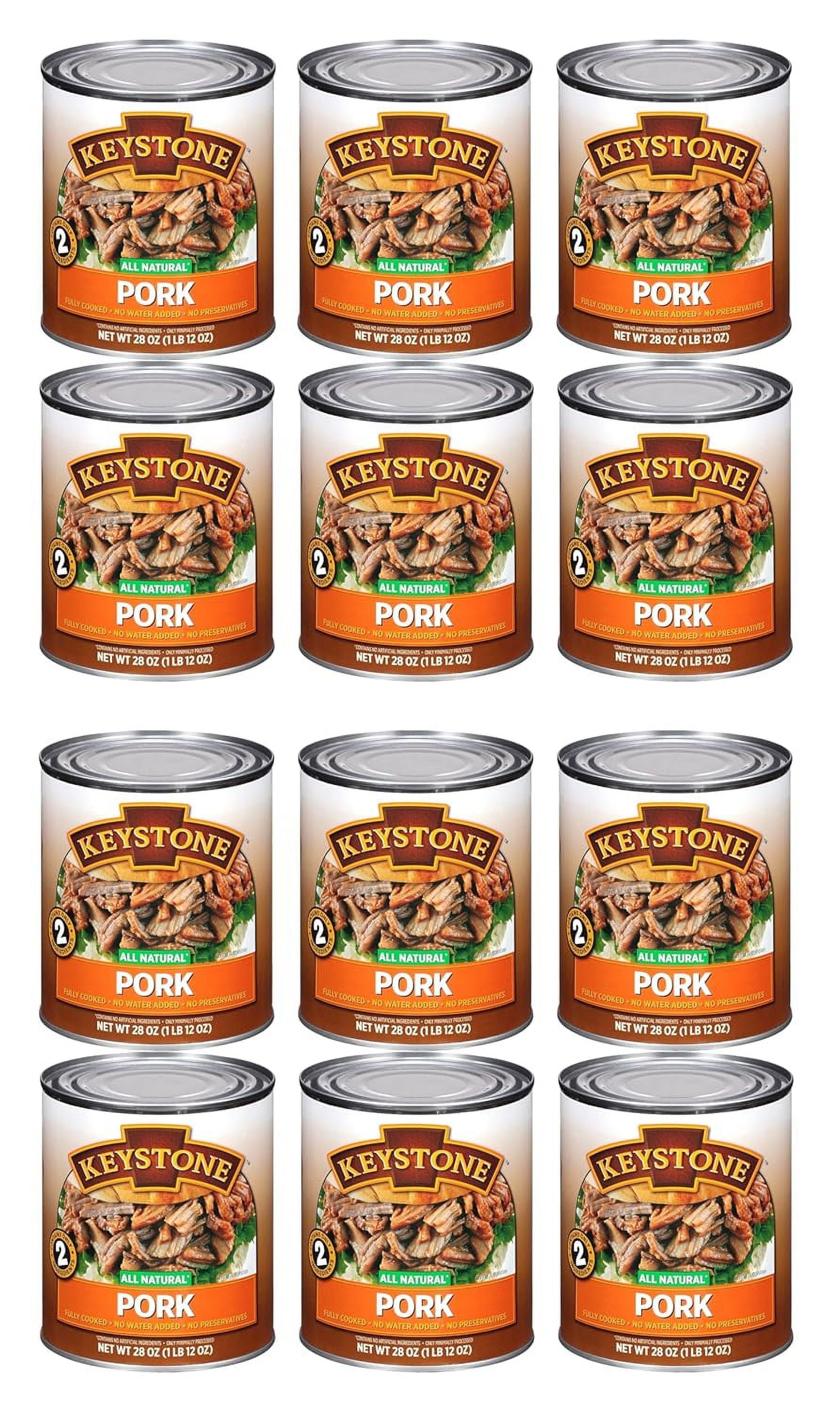 Keystone Natural Pork 28 oz Can, Gluten-Free, Long Term Survival ...