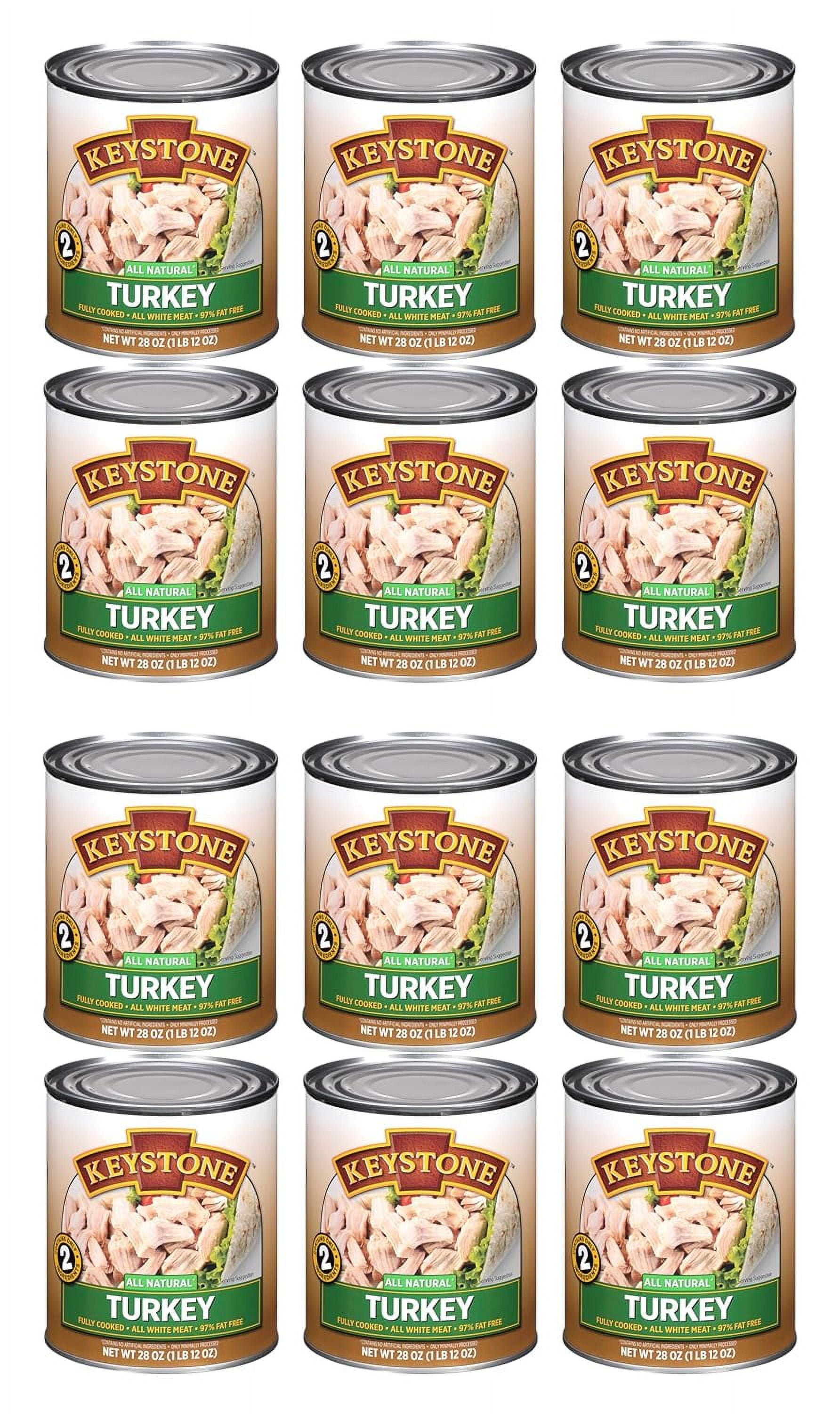 Keystone Turkey 28 oz Can, Natural Emergency Survival Food, Pack of 12 ...