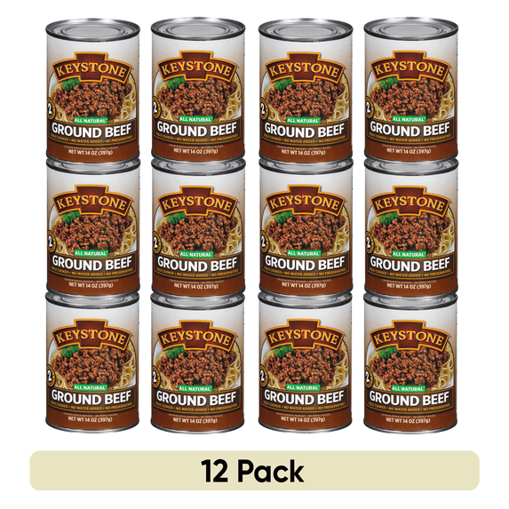 (12 Pack) Keystone Ground Beef 14 oz Can Fully Cooked , Emergency Food ...