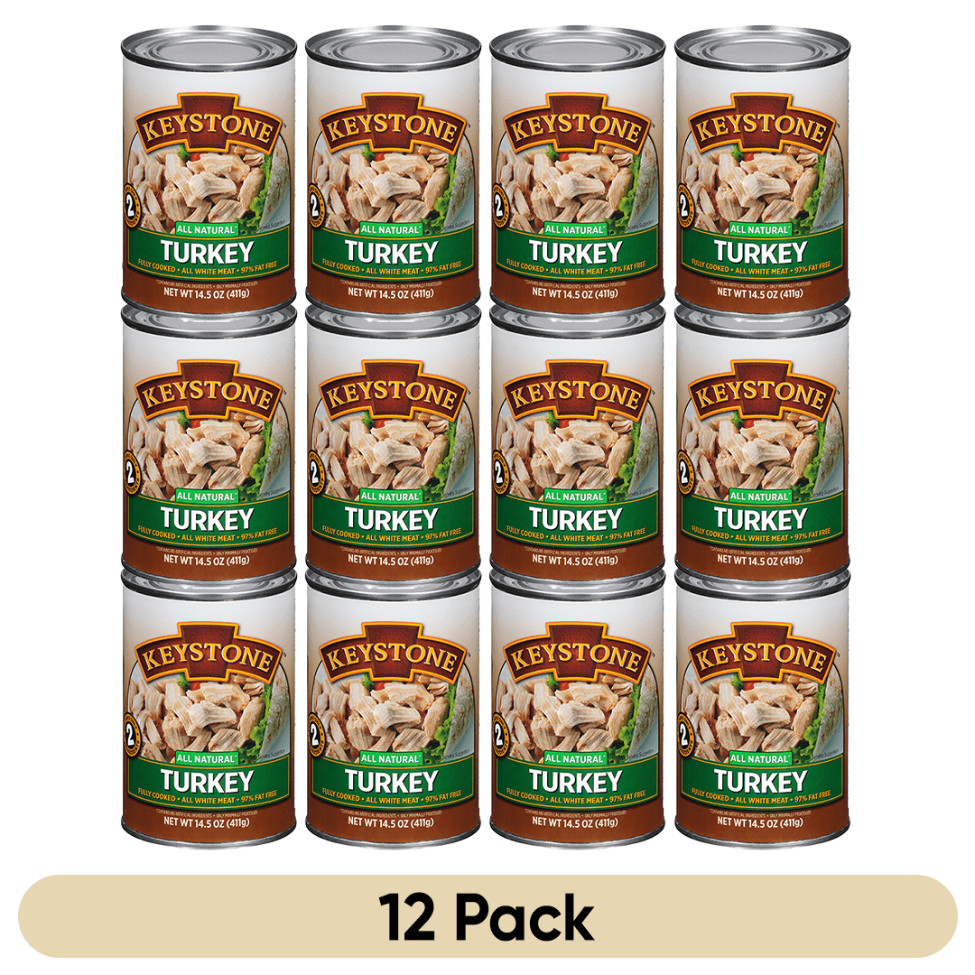 Keystone Meats Fully Cooked Canned Turkey, 14.5 oz, 12 Pack, Lean ...