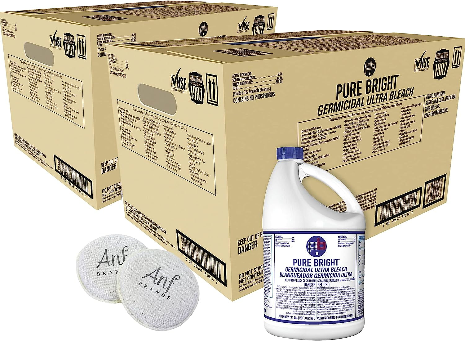 (12 Pack) Kik Ultra Bleach, 1 Gallon Jugs and Cleaning sponge - Walmart.com