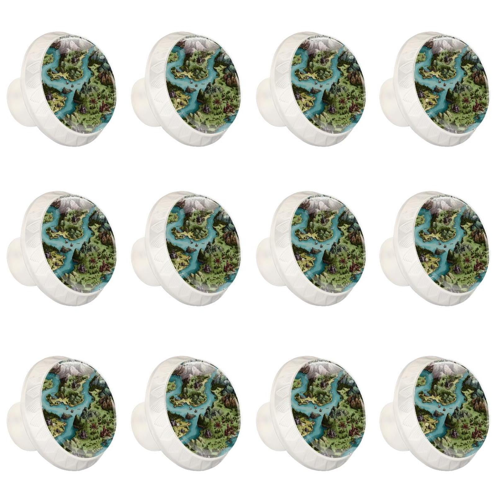 12 Pack Kitchen Cabinet Knobs Map Block Dresser Knobs Drawer Knobs ...