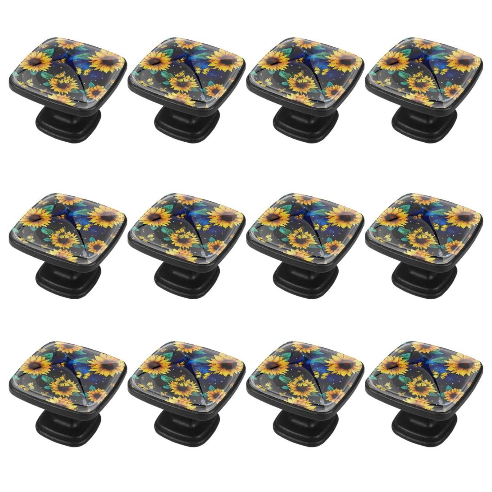 12 Pack Kitchen Cabinet Knobs Starry Night Sunflower Butterfly Dresser ...