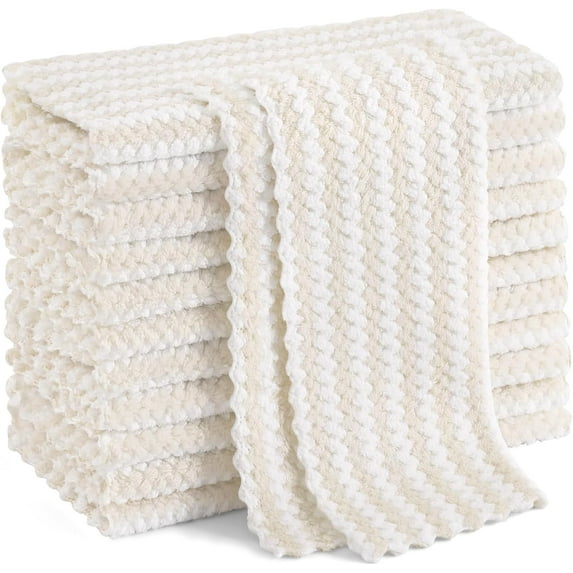 12 Pack Kitchen Dish Cloths, Ultra Soft and Absorbent Dish Towels ...