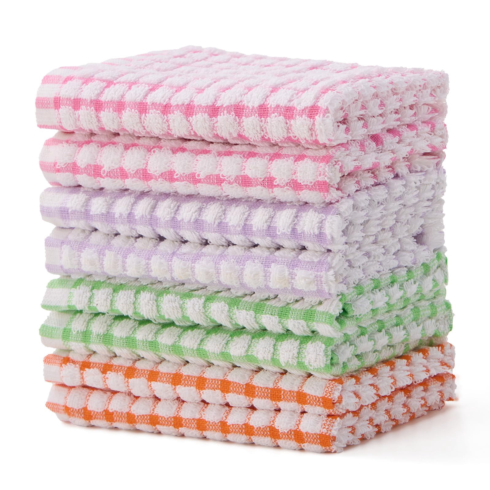 12 Pack Kitchen Dishcloths 12x12 Inches 100% Cotton Wash Cloths for ...