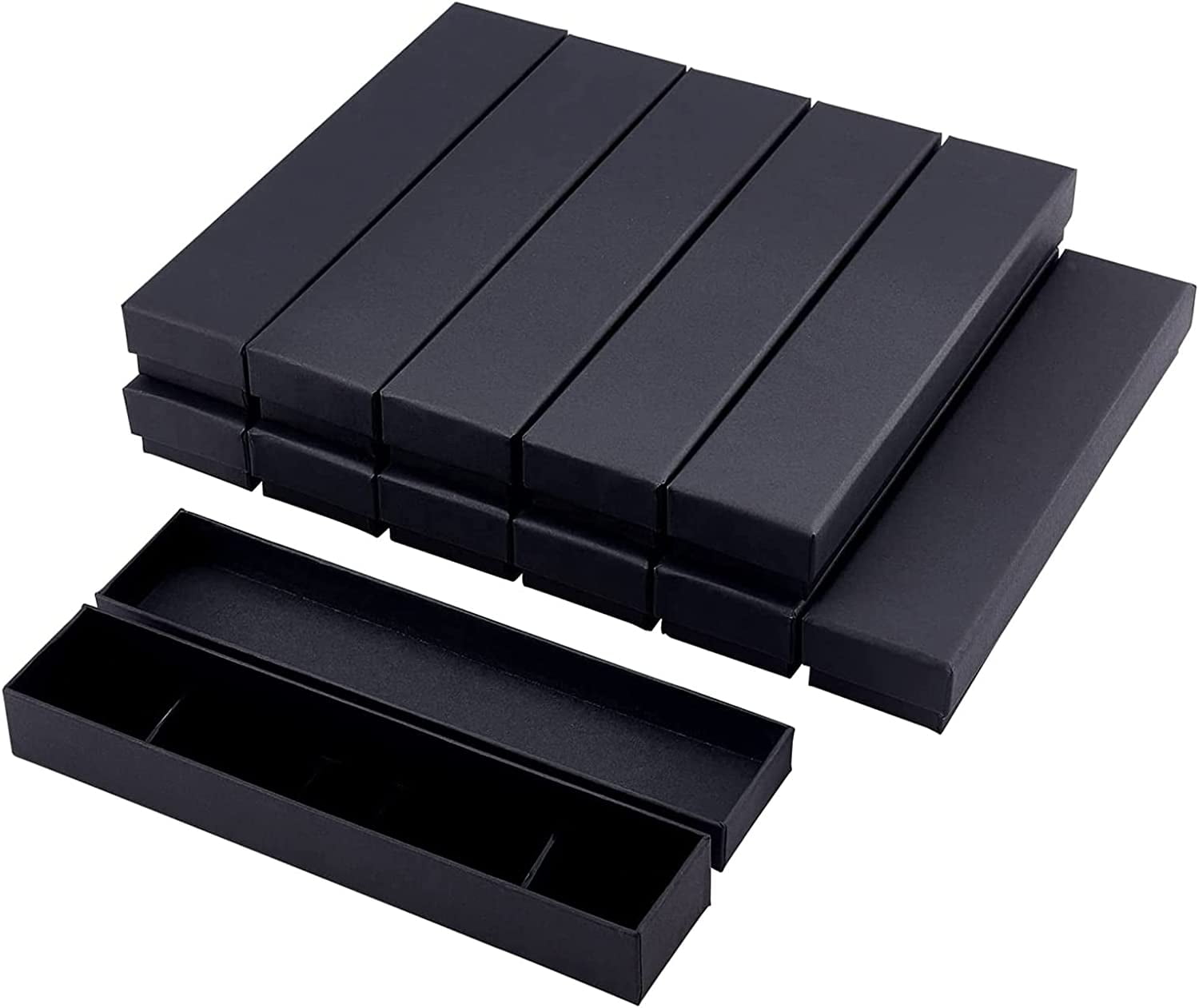 12 Pack Kraft Rectangle Cardboard Jewelry Boxes Velvet Cushion Necklace ...