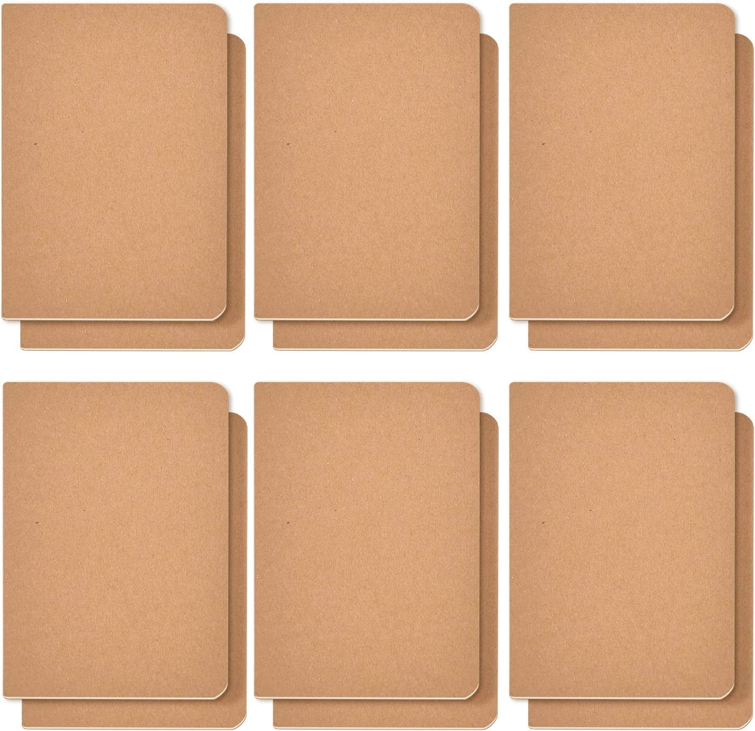 12 Pack Kraft Small Notebooks Bulk, 4x6 Kraft Paper Pocket Notebook ...