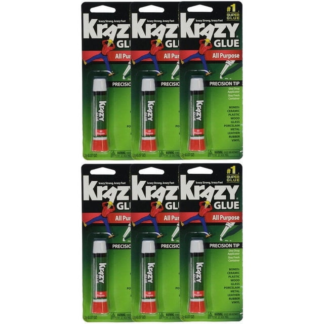 12 Pack Krazy Glue Instant Strong Fast Drying All Purpose Glue, .07 oz ...