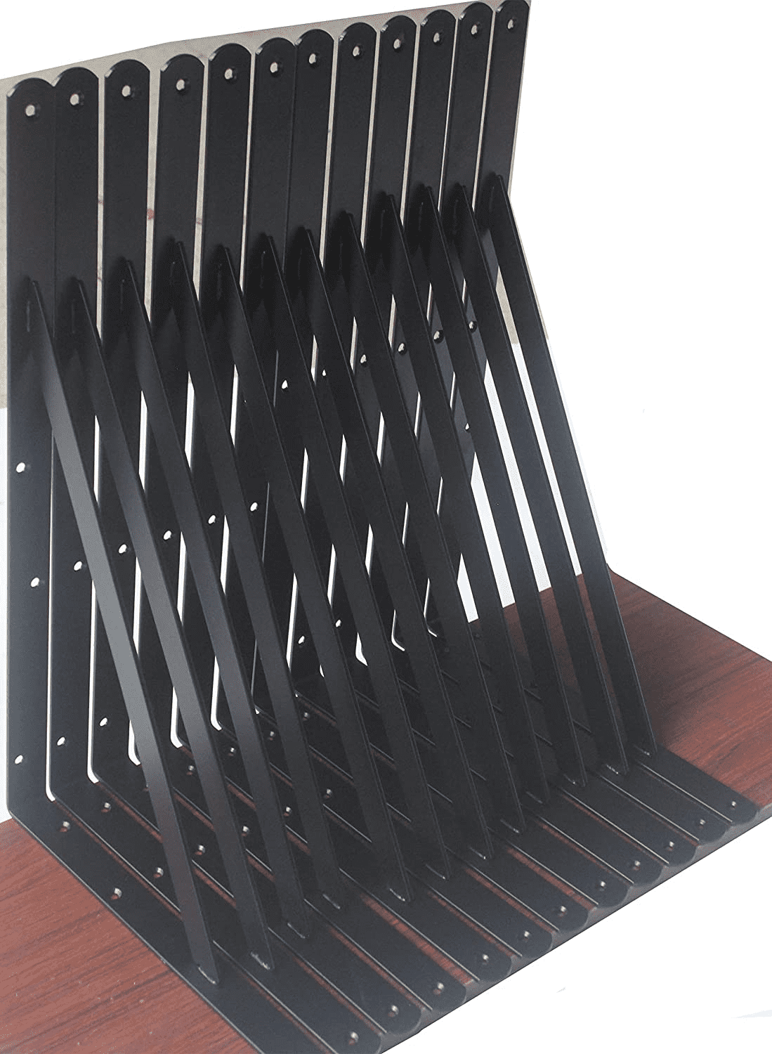 12 Pack L16" X H 10" Black Heavy Duty Shelf Brackets with Screws Metal ...