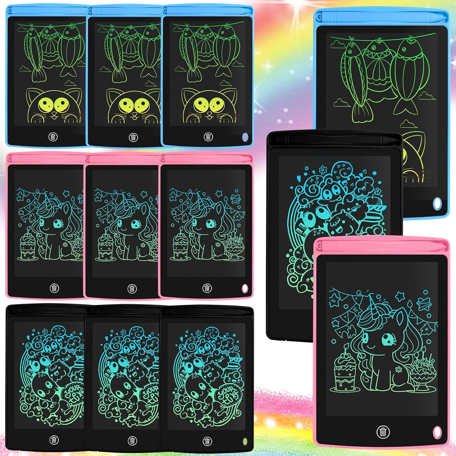 12 Pack LCD Writing Tablet for Kids 6.5 inch, Colorful Drawing Board ...