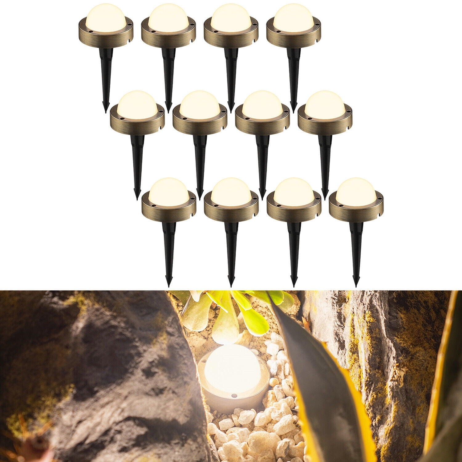 12 Pack LED 12-24V Low Voltage Landscape Lights, 4.5W 360lm Ground ...