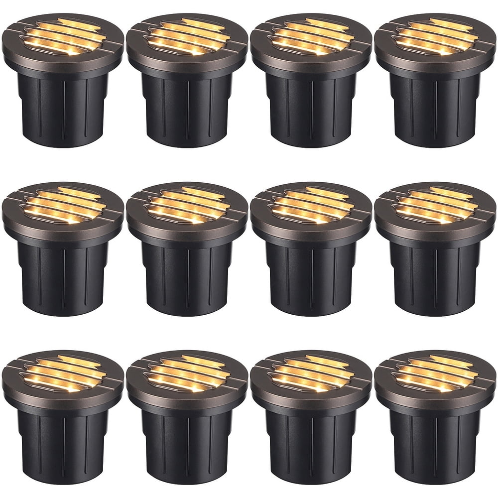 12 Pack LED Aluminum Landscape Well Light In Ground Outdoor, 3000K Warm ...