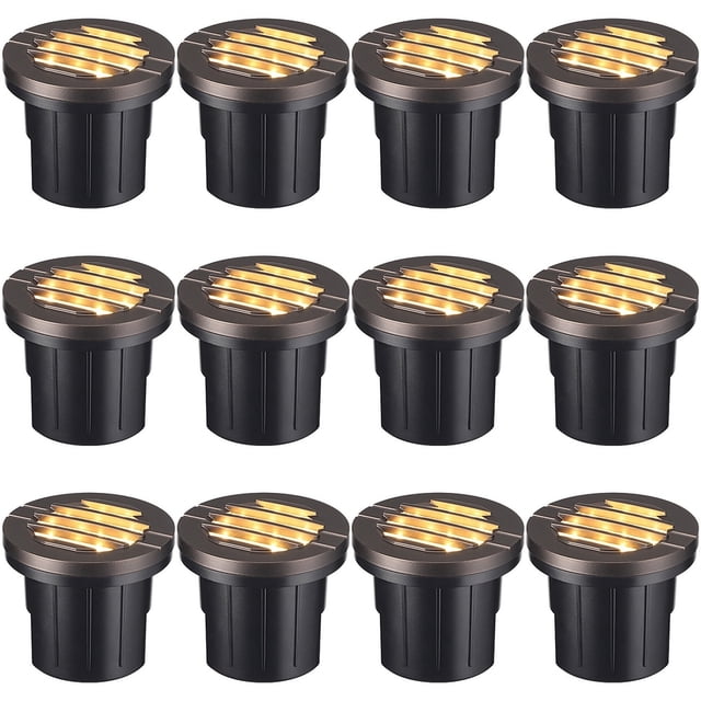 12 Pack LED Aluminum Landscape Well Light In Ground Outdoor, 3000K Warm ...