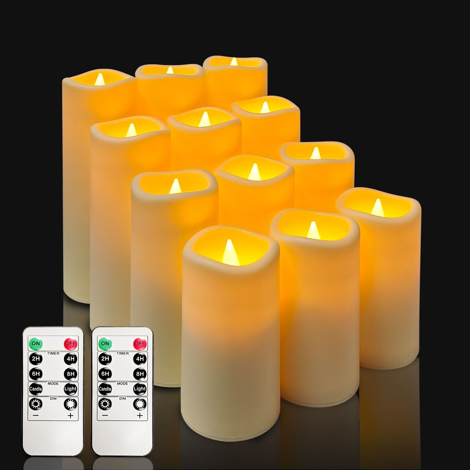 12 Pack LED Candles Flickering Flameless Candles with Remote Timer for ...
