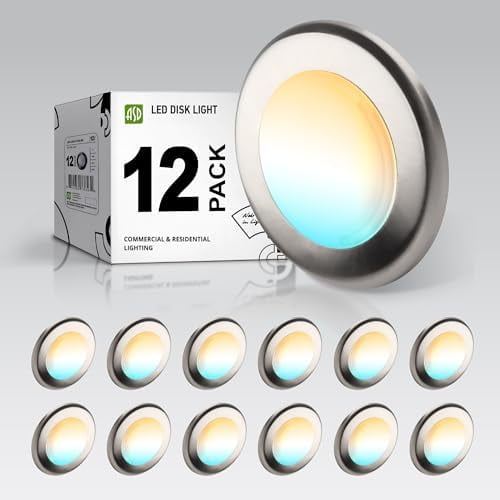 12 Pack LED Disk Lights 4 Inch, 10W 5CCT 2700K-5000K 685LM CRI90 ...