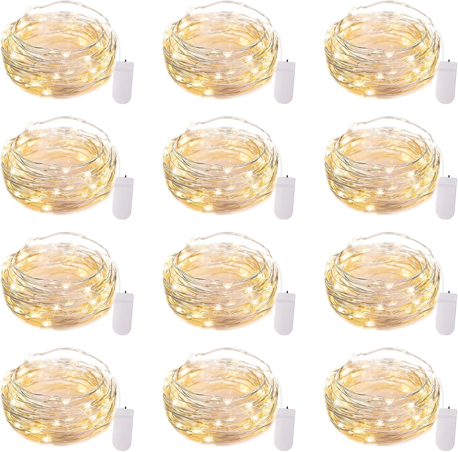 12 Pack LED Fairy Lights Battery Operated String Lights - 7ft 20LED ...