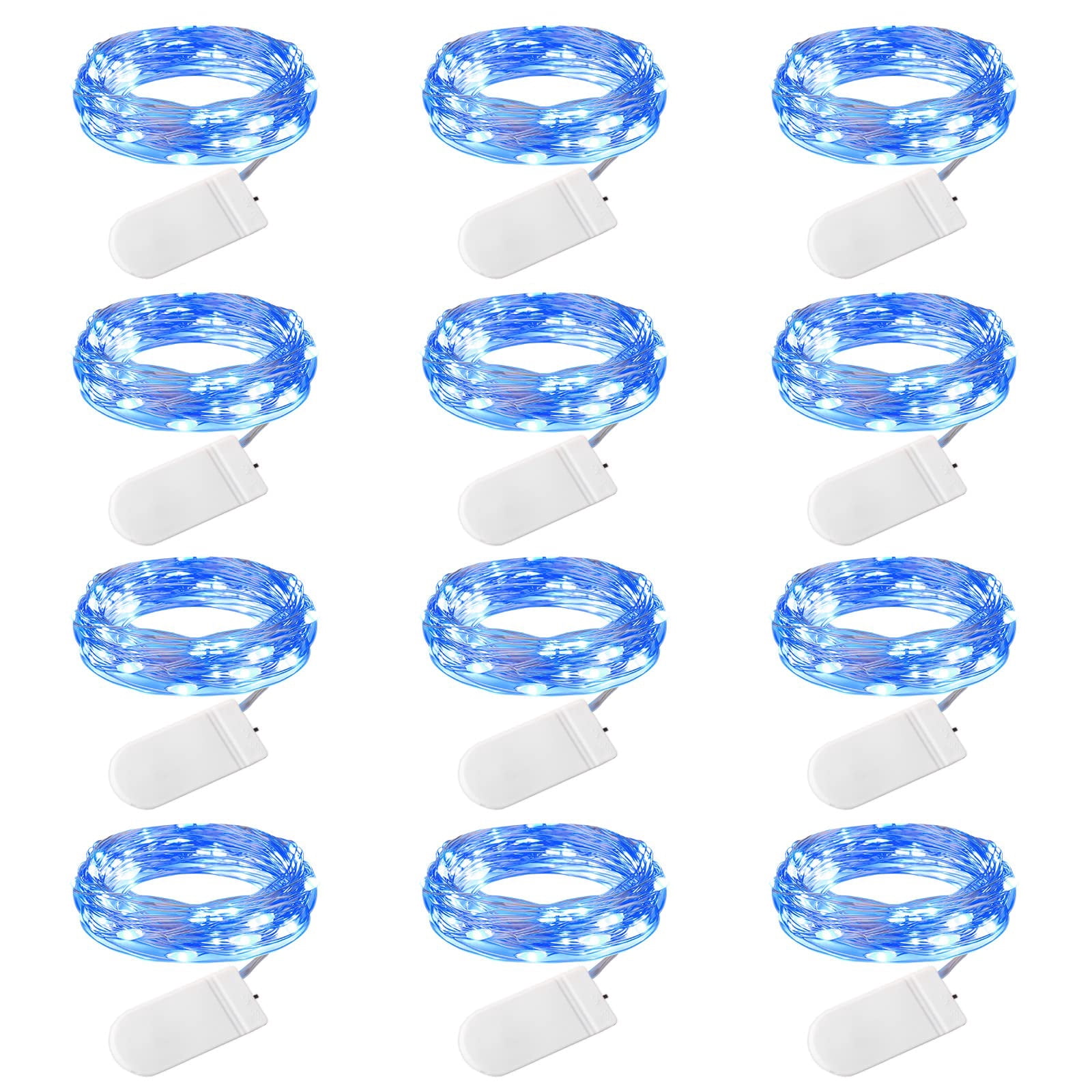 12 Pack LED Fairy Lights Battery Operated String Lights - 7ft 20LED ...