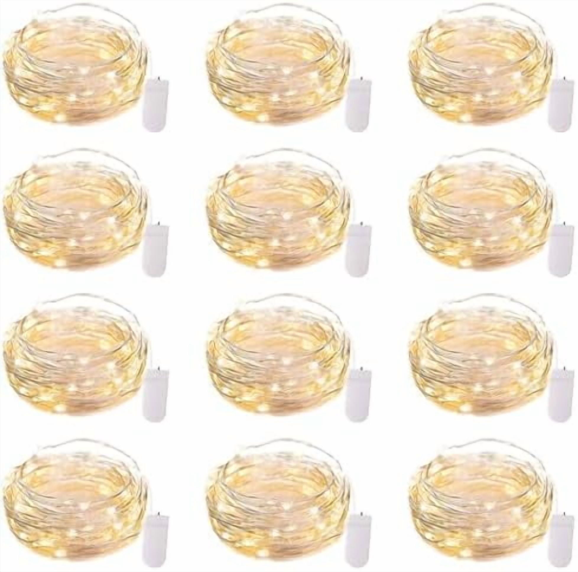 12 Pack LED Fairy Lights Battery Operated String Lights - 7ft 20LED ...