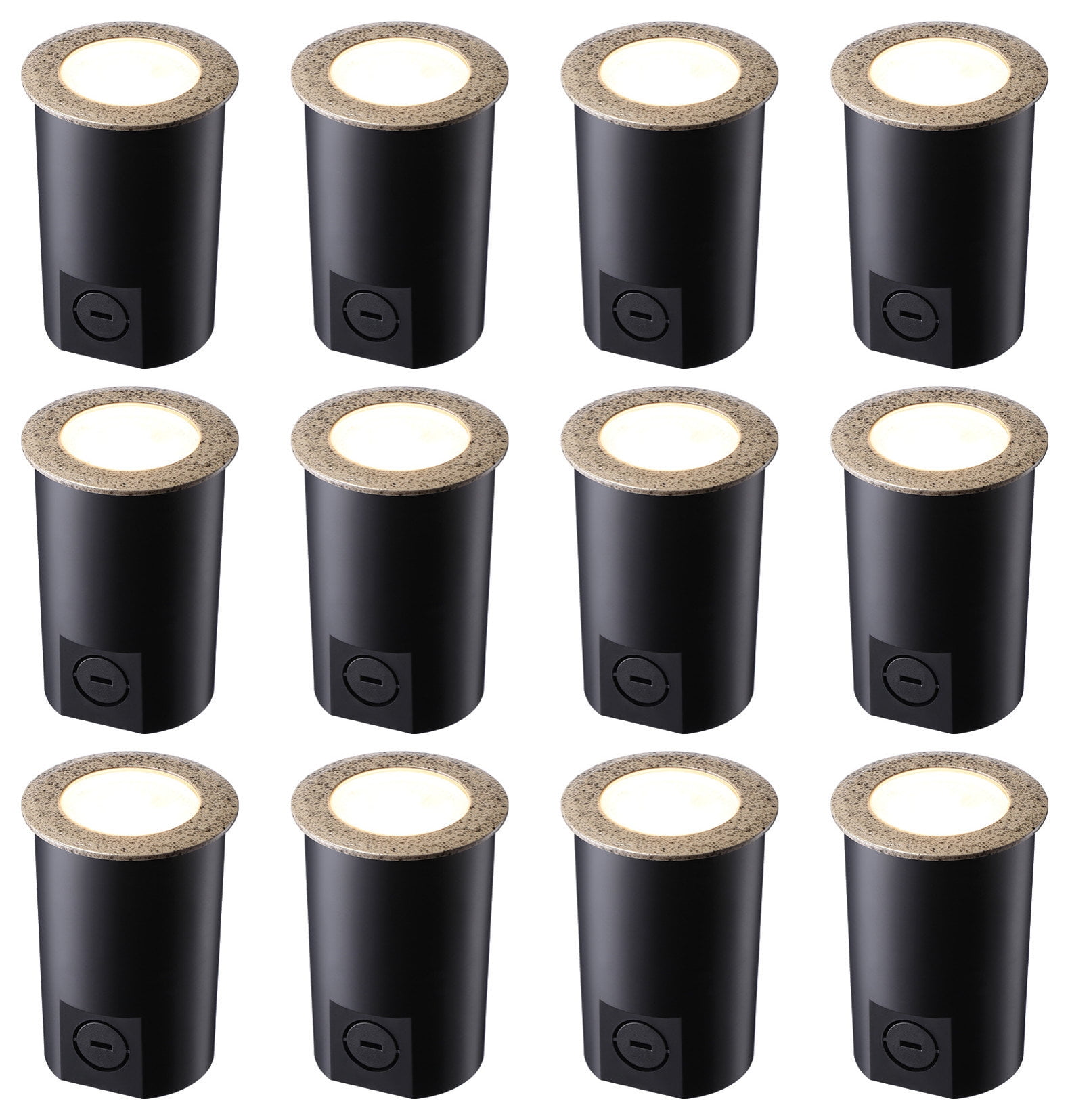 12 Pack LED In Ground Landscape Well Light, 3000K Warm White, 12-24V AC ...